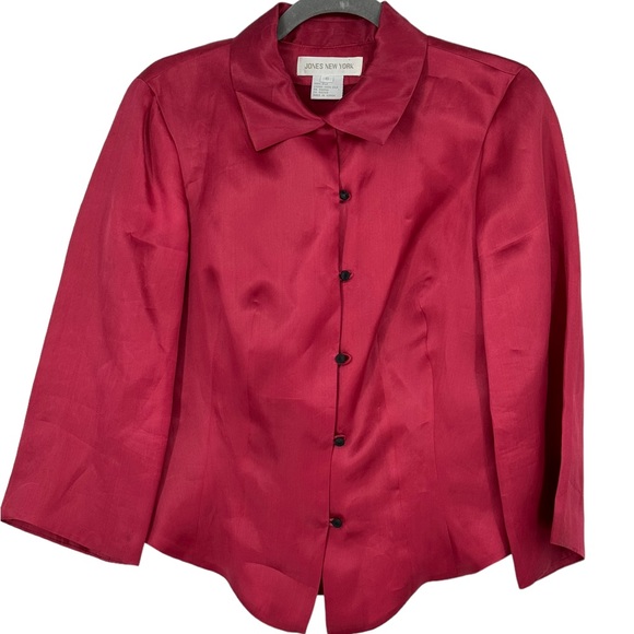 Jones New York | Tops | Gorgeous Jones Ny Size 6 Raspberry Colored Silk ...
